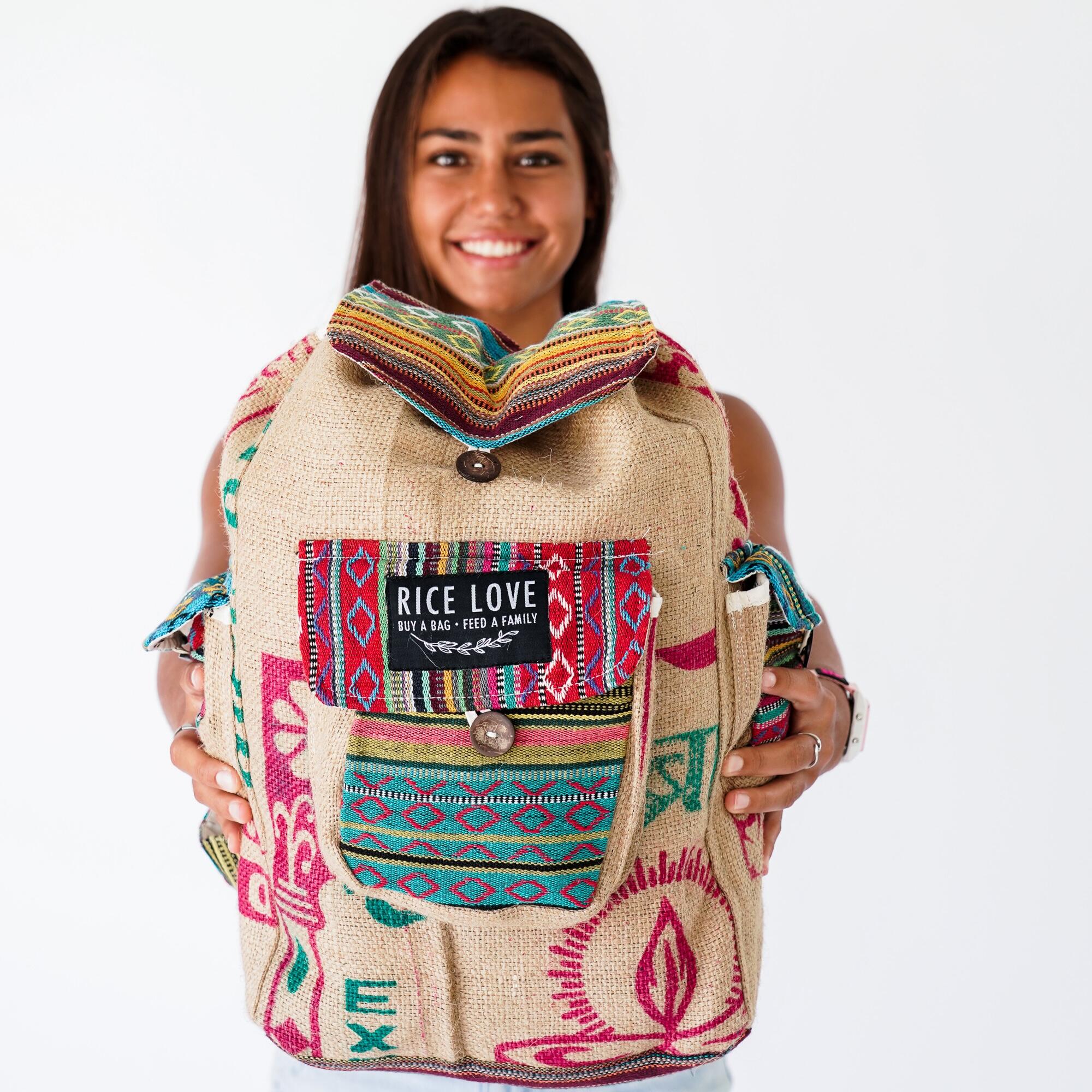 Recycled Travel Backpack Agra – Rice Love